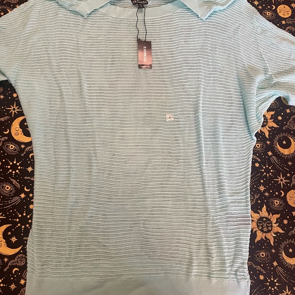 Express | Sweaters | Brand New Express Dolman Knit Sweater Mint Blue ...